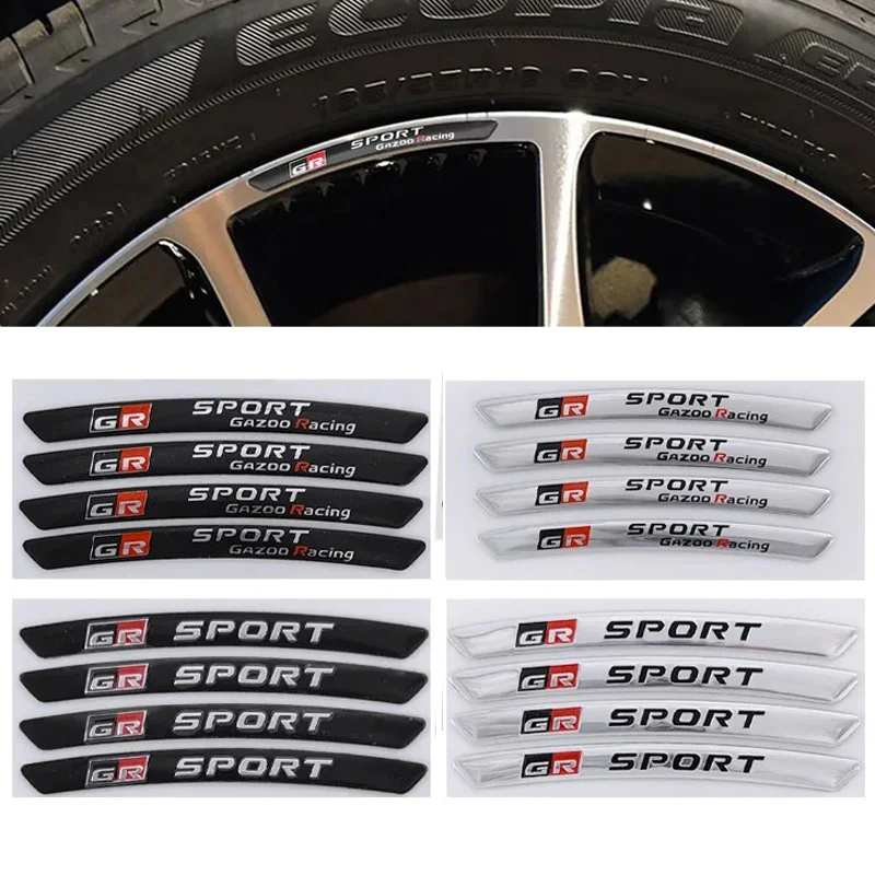 GR Sport Wheel Hub Rim Emblem Decal Stickers for Toyota – 4pcs 3D ...
